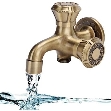 YMYNY Rubinetto antico intagliato, maniglia singola, rubinetto doppio ...