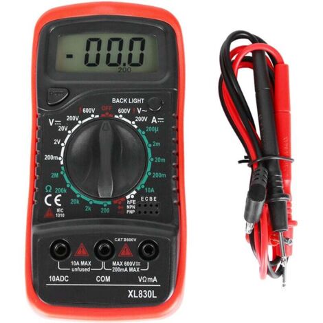 Multimetro digitale portatile LCD Ulisem XL830L, voltmetro, amperometro ...