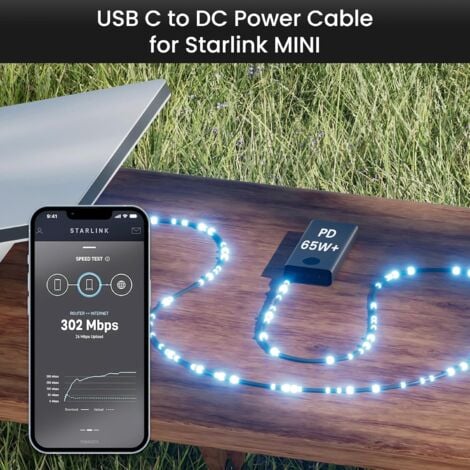 Starlink 5M/16FT Mini USB-C to DC Power Cable, 100W USB Type-C Input to ...