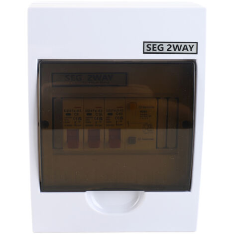 Fuse Box 2 Way 40A 30mA RCD + 2 MCB Power Supply Garage Residential ...