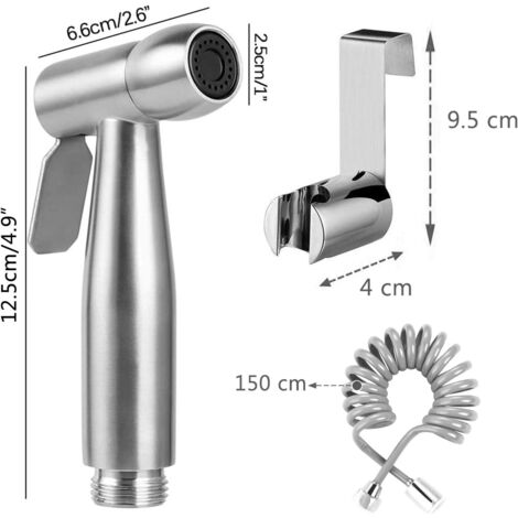 Handheld Bidet Sprayer with Tank Hook and 150cm ABS Telescopic Shower Hose,