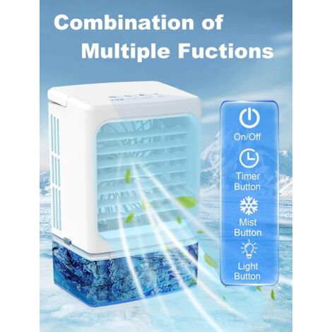 Portable Air Conditioner, Cooling Fan with 3 Speeds and 3 Modes ...