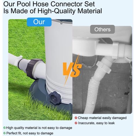 Pool Hose Adapter Kit - 1.25 Inch Hose Connector - Hose Conversion ...