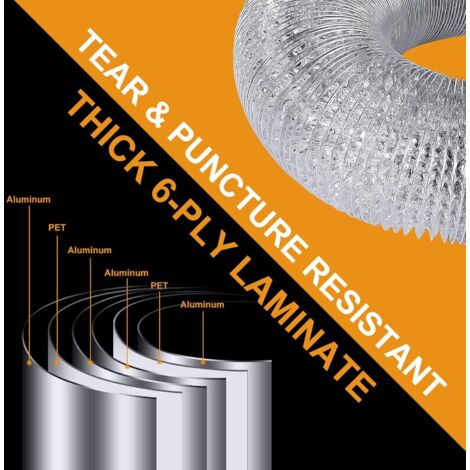 Inch Heavy Duty Flexible Dry Exhaust Pipe, Extra Thick Aluminum Ducting ...