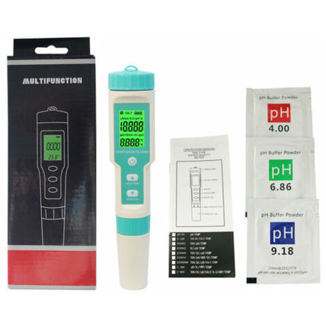 Medidor de pH digital, 7 en 1 Ph/tds/ec/orp/sg/Salinidad/Medidor de temperatura con Atc ...