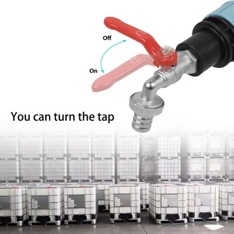 Juego de conexión IBC, válvula de cierre S60 x 6, adaptador IBC de 3/4 ...