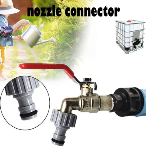 Juego de conexión IBC, válvula de cierre S60 x 6, adaptador IBC de 3/4 ...