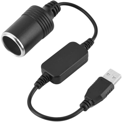 Convertidor adaptador de encendedor de cigarrillos, cable adaptador de puerto USB a toma de ...