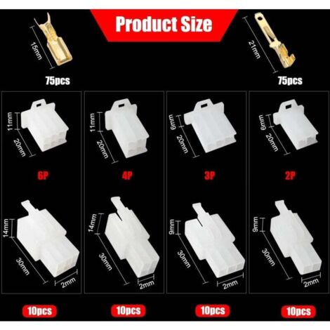 Kit de 190 conectores automotrices de 2,8 mm, surtido de conectores de ...