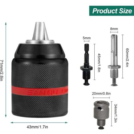 Mandril de liberación rápida de 1,5-13 mm, rosca 20UNF de 1/2 ...