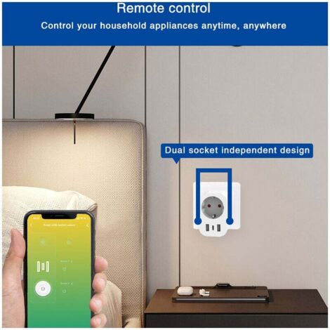 Enchufe inteligente Wi-Fi con USB - Smart Life - Medidor de corriente ...