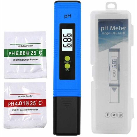 Medidor de pH digital, comprobador de calidad del agua con pantalla LCD, precisión de pH de 0,01 ...