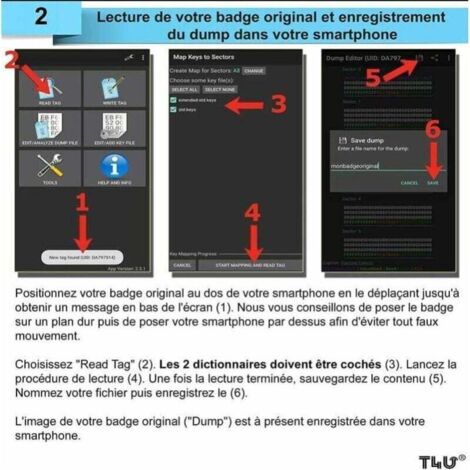 Lote de 5 insignias RFID 13,56 MHz programables MCT Android UID PUCE ...
