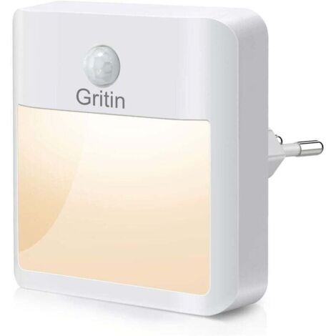 Luz nocturna con sensor de movimiento y enchufe LED