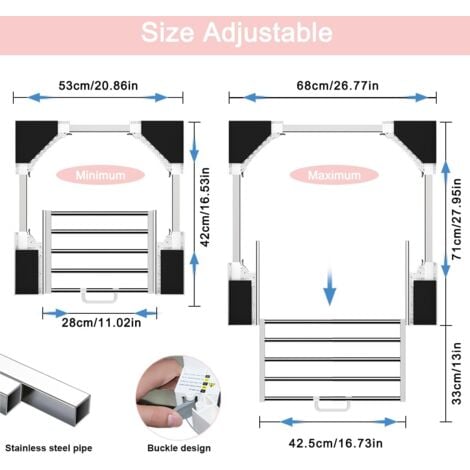 Kit apilable con secadora (53-68 cm) para lavadora, tamaño regulable