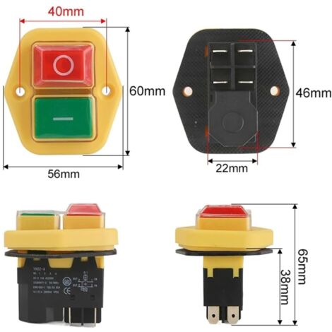 Interruptor electromagnético YMYNY YH02-A 110 V 8 A 220 V 15 A 4 pines ...
