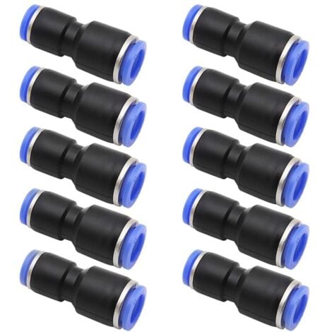 Conectores neumáticos rectos YMYNY de 10 piezas de 6 mm a 8 mm, conector de empuje de aire