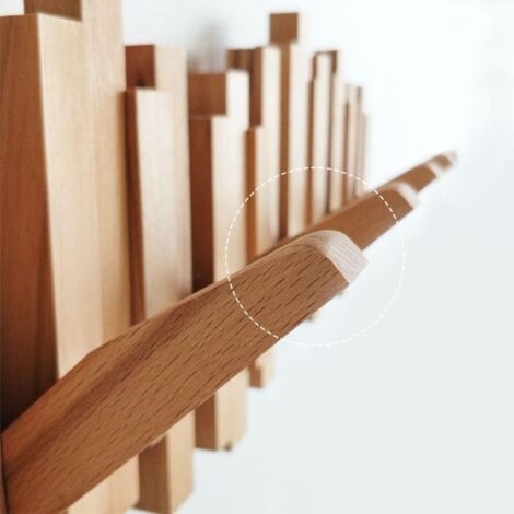 Perchero de pared moderno Ulisem, perchero de esquina de madera maciza ...