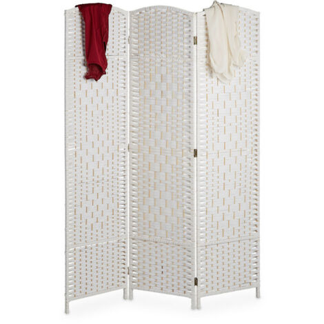 Biombo plegable Ulisem, alto x ancho: 170 x 120 cm, 3 piezas, madera y ...