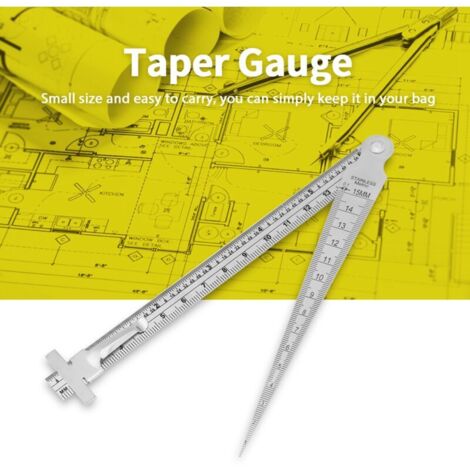 UlisemStainless Steel Welding Taper Gap Gauge Depth Ruler Hole ...