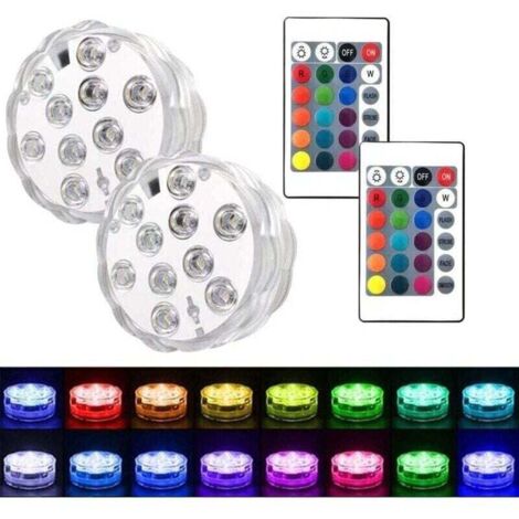 Juego de 2 luces LED sumergibles para piscina para acuario, jacuzzi ...