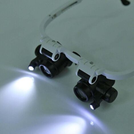 Lupas - 2 luces LED - Lupa binocular - Lámpara de aumento para ...