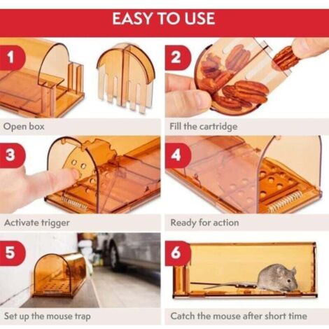 Juego de 2 trampas para ratones, trampas para ratones vivos, trampas ...