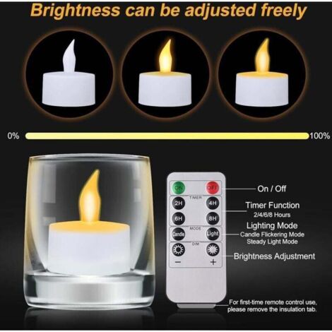 Vela LED recargable con base de carga, paquete de 12 velas LED ...