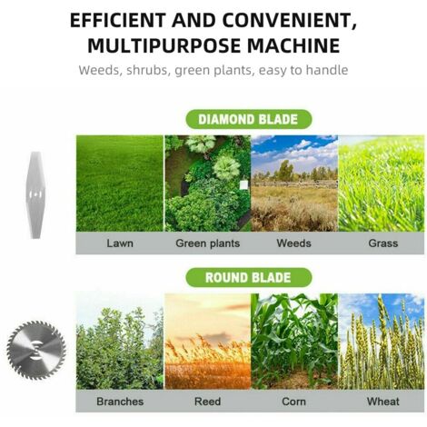 Cordless Grass Trimmer, 30mm Electric Grass Strimmer with Blade Kits ...