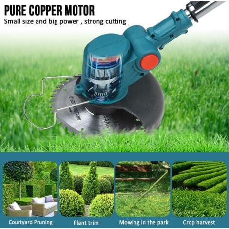 Cordless Grass Trimmer, 30mm Electric Grass Strimmer with Blade Kits ...