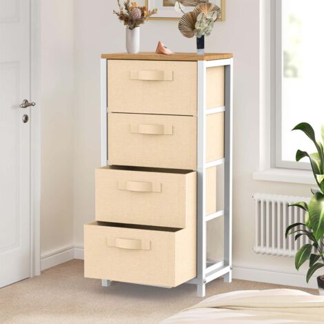 Basket drawer units,4 Drawers Chests of drawers Bedroom Storage Cabinet ...