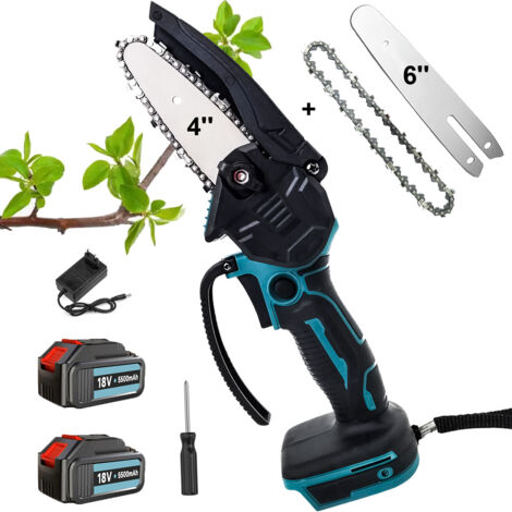 Mini chainsaws, 6 inch & 4 inch 2 in 1 Electric Cordless chainsaws One ...