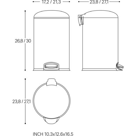 Cosmic Bathroom Waste Bin Sanitary Paper Bin Matte Black Essentials (3L)