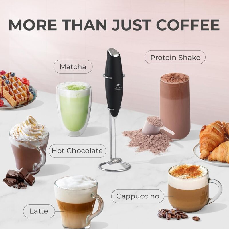 Milk Frother Handheld , Type C Rechargeable Electric Jamaica Milk Steamer