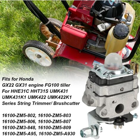 FG100 GX31 Carburetor for Honda GX22 GX31 4 Stroke Tiller HHE31C Edger HHT31S UMK431 UMK431K1 Trimmer Strimmer 16100 ZM5 A95 16100 ZM5 803 with Air
