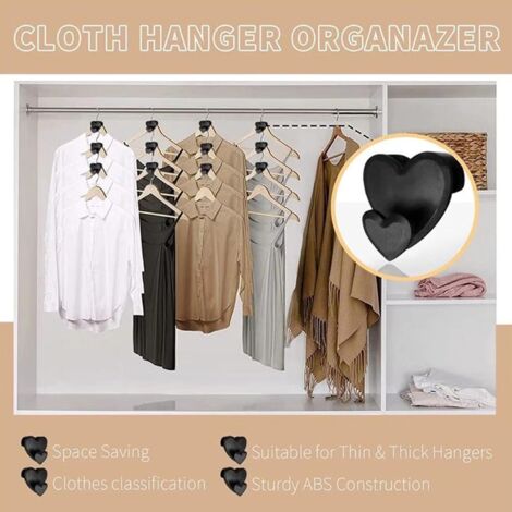 18 Pack Triangle Heart Shaped Hangers Wardrobe Space Saver Space Saving Organizer