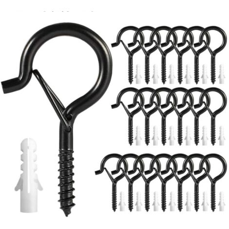 Set of 20 Screw Hooks, Wall Screw Hooks, Outdoor Screw Hooks, Outdoor ...