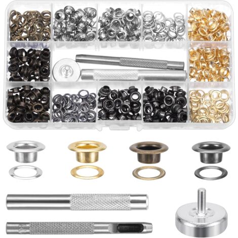 400PCS Sewing Eyelet - Four colors, 5mm copper eyelets, including punch ...