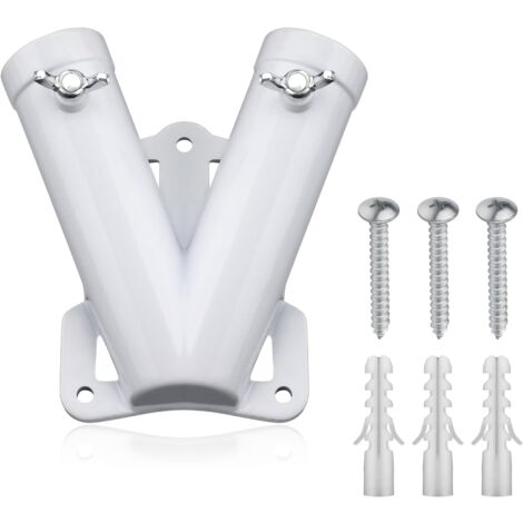 Double Flag Pole Bracket, Heavy Duty Aluminum Alloy V-Shaped Wall ...