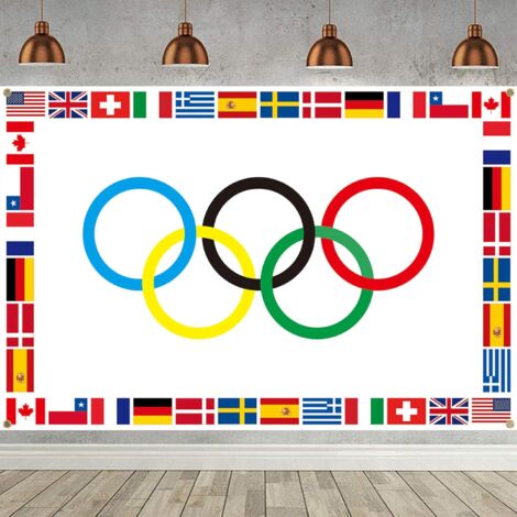 Large Decorative Olympic Banner, Olympic Rings, International ...