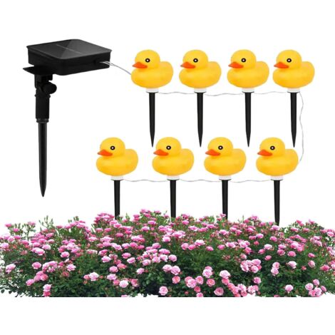 LED Solar Garden Lights, Yellow Duck Rope Lights - Waterproof Solar ...