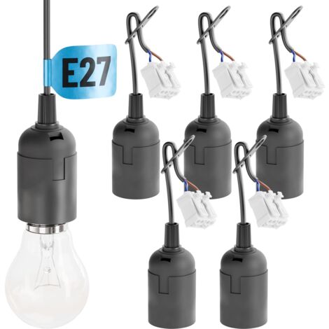 6x construction base E27 black with quick connector - lamp base E27 ...