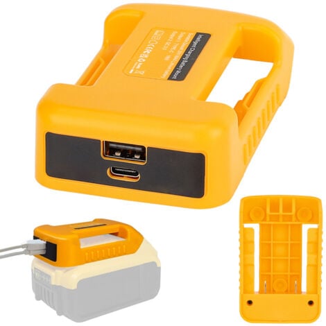 USB charging adapter, compatible with DEWALT 20V batteries, 2 USB ...