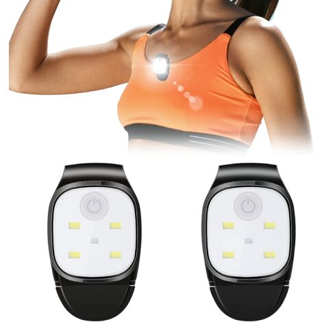 Pack of 2 Clip-on Running Lights Outdoor Night USB Rechargeable LED ...