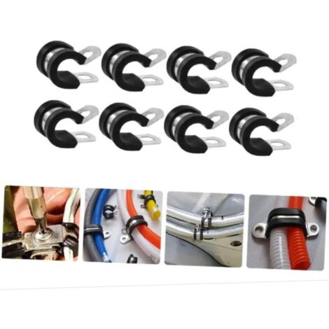P-Clips tube fixing clamps with rubber insert choice: Ø 50mm / Band ...