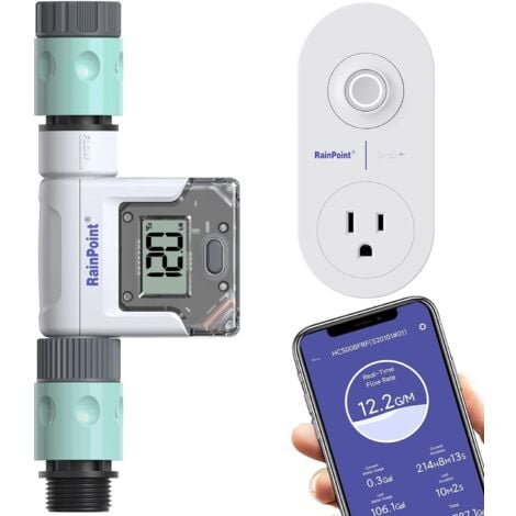 RAINPOINT WiFi Water Flow Meter, Smart Meter with 4 Modes, Measures GPM ...