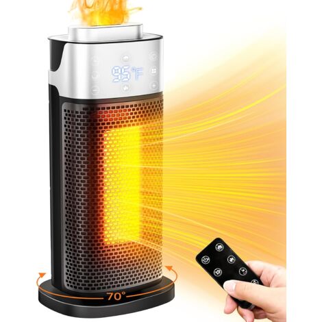 Space Heater 3 in 1 Heater with Humidifier and 3D Flame Mood Light 1500W Portable Electric Heater for Office and Bedroom with Thermostat Remote