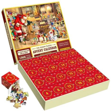 24-Grid Christmas Countdown Blind Box 1008 Creative Christmas Puzzle ...