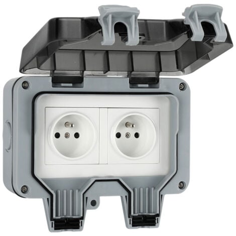Outdoor Socket French Socket 16A Set of 2 - Gray