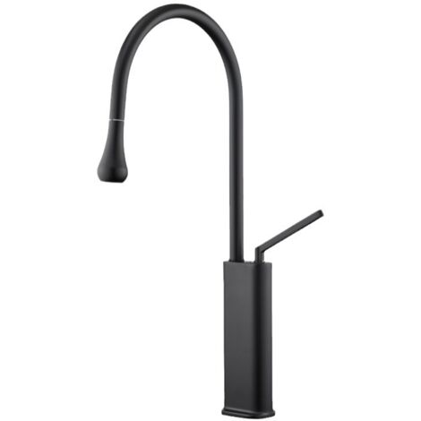 Black Bathroom Sink Rotatable New Pull Out Faucet Hot and Cold Water Bathroom Sink Wash Basin Shampoo Faucet